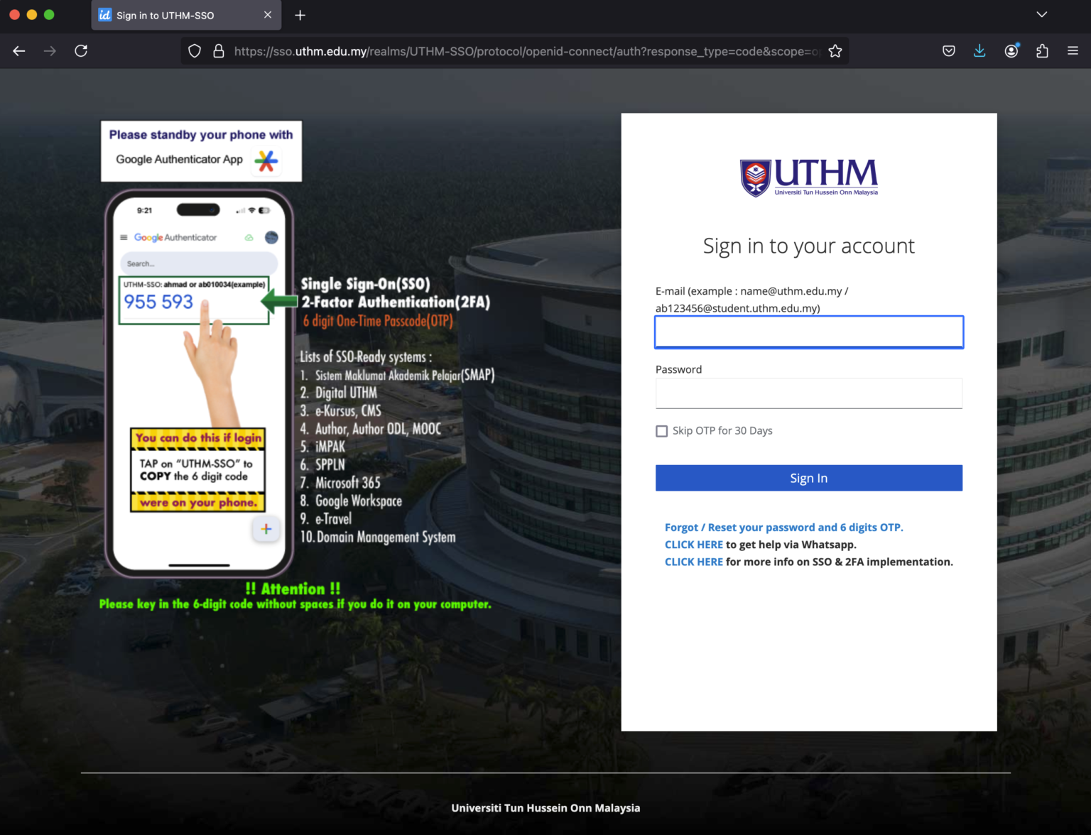 How to login for the first time? – Microsoft | UTHM